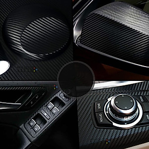 Car Vinyl Wrap,Carbon Fiber Vinyl Wrap Black for Cars,Automotive Vinyl Wraps,Vinilo para Autos with Plastic Scraper 13ft x 1ft for Motorcycles,Laptops,Mobile Phones,PC Cases