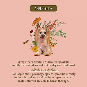 Hydra Senses Serenity Moisturizing Serum for Pets, Moisturizing Spray for Dogs and Cats, Pet Detangling Spray, Promotes a Soft and Shiny Coat