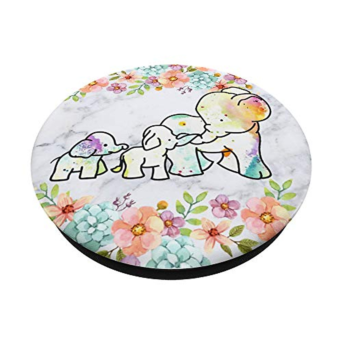 Mama Elephant Family - 2 Kiddos Elephant Gift for Mom PopSockets PopGrip: Swappable Grip for Phones & Tablets