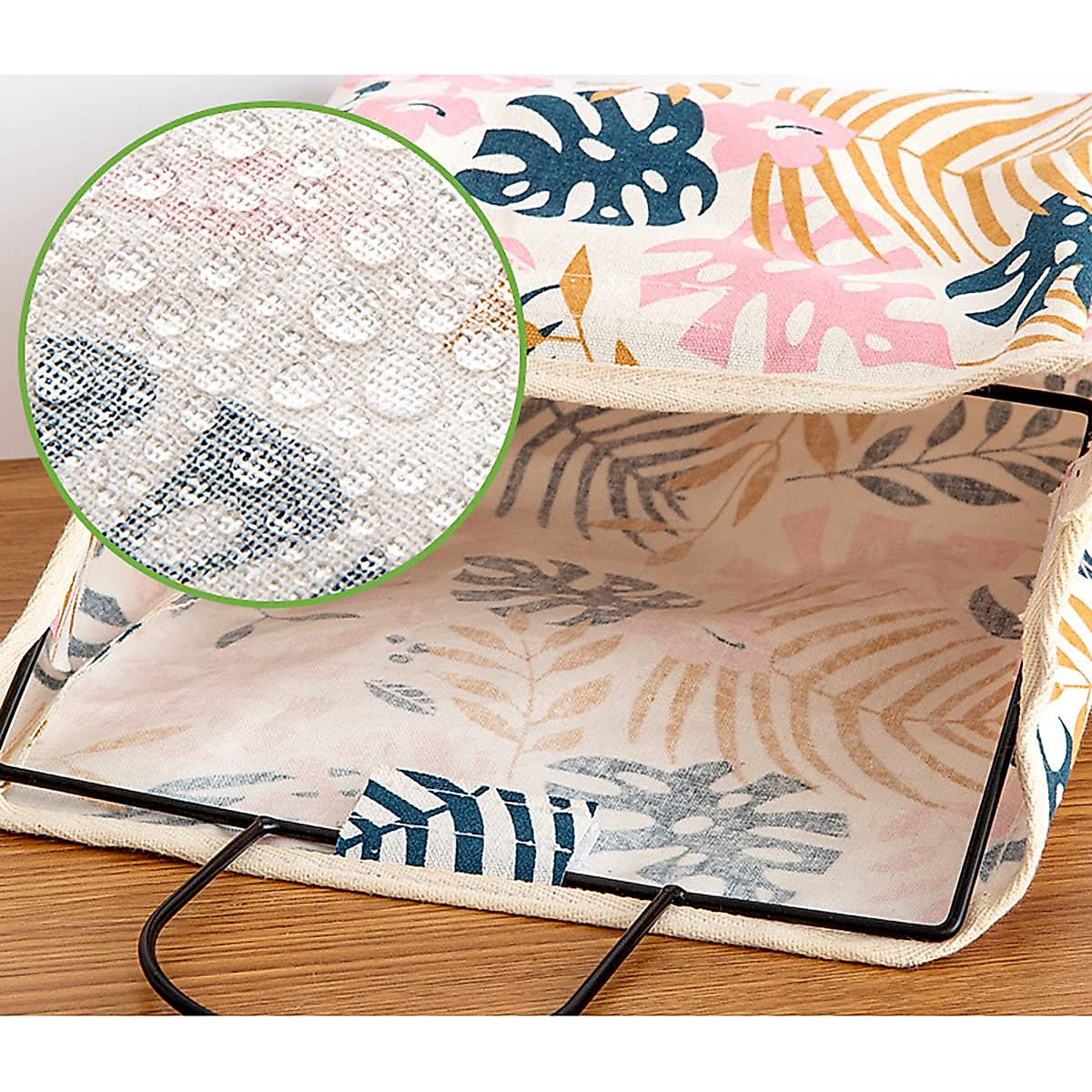 HUIGOU 2 Packs Wall Hanging Basket Fabric Closet Hanging Storage Caddy Bag Desktop Organizer Over The Door Pouch Hanging Shelf Organizer Baskets for Home Kitchen Bathroom Bedroom