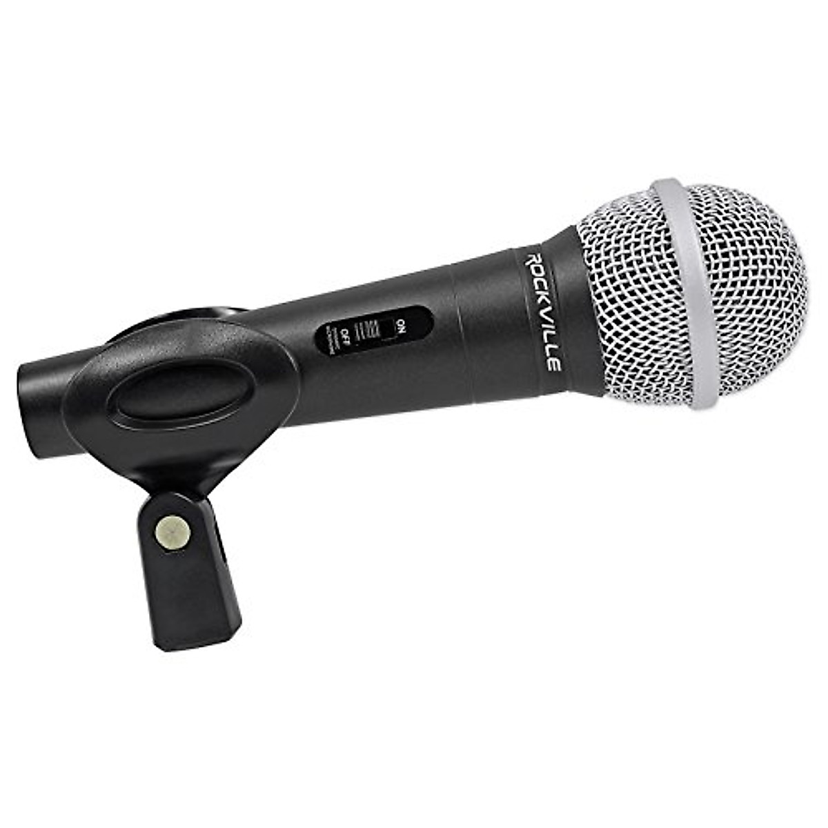 Rockville High-End Metal DJ Handheld Wired Microphone Mic w (2) Cables (RMC-XLR), Black