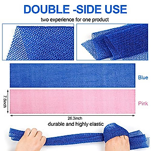 2 Pcs African Net Sponge,African Exfoliating Net,Exfoliating Bath Sponge,Bath Towels,Nylon Net,Wash Cloths,Back Scrubber for Shower,Skin Smoother for Daily Use or Stocking Stuffer(Blue,Pink）