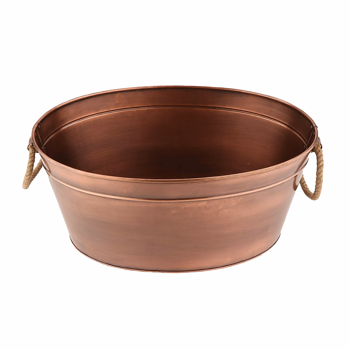 G.E.T. BT-2215-ACPR Copper Beverage Tub with Rope Handles, 8 Gallon,Antique Copper
