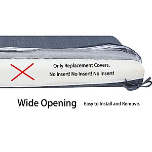 Magpie Fabrics Patio Bench/Swing Cushion Slip Cover 42 x 18 x 3 Inch, Water Resistant Outdoor Furniture Loveseat Replacement Cushion Cover with Zipper (Navy Blue Textured)