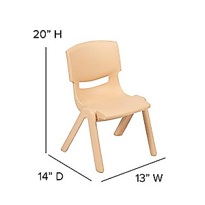 Flash Furniture 2 Pack Natural Plastic Stackable School Chair with 10.5" Seat Height