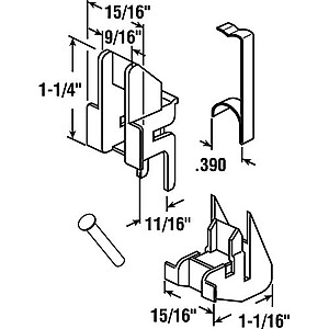 Prime-Line FS 293BA Channel Balance Accessories - Attached, Nylon and Steel, FS101-Top and FS153-Btm, (1 set)