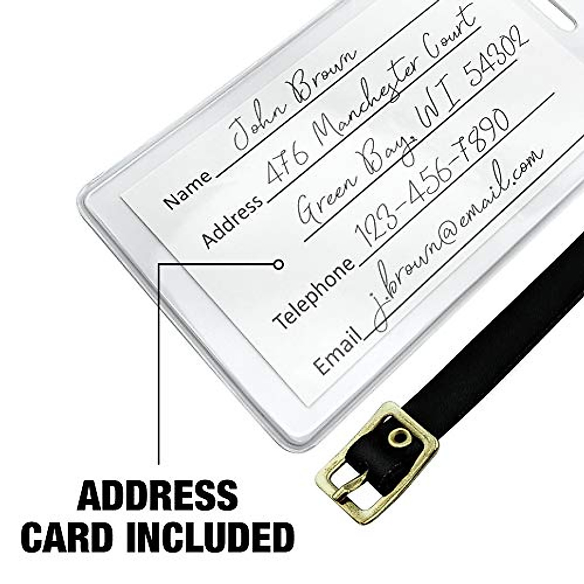 Marines USMC Emblem Black Yellow Red Luggage ID Tags Cards Set of 2