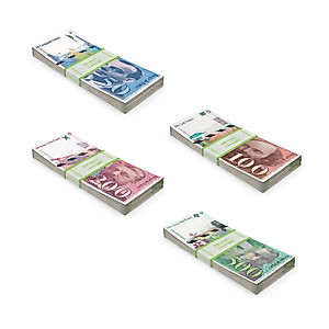 Scratch Cash Bundle ₣ Money to Play - 4 bribes 25 x ₣ 50, 100, 200 and 500 (Real Size)