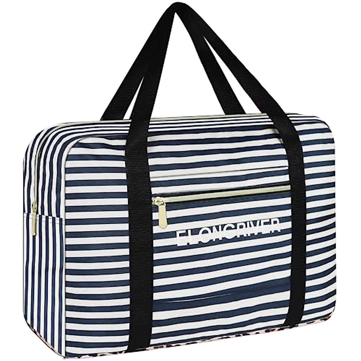 Travel Duffel Bag Foldable Weekender Overnight Bag for Men Women Lightweight Carry on Tote Bag For Spirit Airlines Blue White Stripes