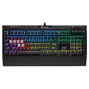 CORSAIR STRAFE RGB MK.2 Mechanical Gaming Keyboard - USB Passthrough - Linear and Quiet - Cherry MX Red Switch - RGB LED Backlit-17.6 x 6.61 x 1.57 inches