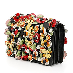 Prada Saffiano Garden Floral Applique Misto Designer Crossbody Bag for Women 1BP006