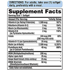 Puritan's Pride Hair Skin Nails One Per Day Formula60 Softgels, 60 Count (55554)