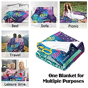 Xinvery 60th Birthday Gifts Blanket for Women Men,60th Birthday Decorations Blanket for Her 60 Year Old Birthday Gifts Ideas for Sister Friend Wife Husband Throw Blankets 50" x 60"