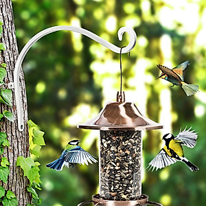 Bird Feeder Hanger: 12-Inch Wall-Mounted Plant Bracket Outdoor - 4 Pieces White Plant Hooks for Hanging Flower Baskets