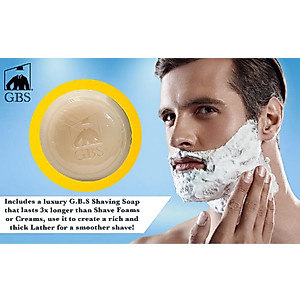 G.B.S Stainless Shaving Soap Bowl, Synthetic Stainless Brush, Luxurious Classy Modern Finish, 3 Pieces