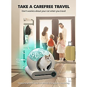 (2023 New) Famree Pet Smart Self-Cleaning Cat Litter Box, Automatic Cat Litter Cleaning Robot with 65L+9L Large Capacity/APP Control/Ionic Deodorizer for Multiple Cats