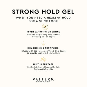 PATTERN Beauty by Tracee Ellis Ross Strong Hold Gel, 3 Fl Oz, Great for Curlies, Coilies and Tight-Textured Hair, 3a to 4c