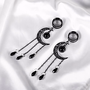 Maxbott 2PCS Stainless Steel Beautiful Flowers Ear Weights hangers for Stretched Ears Gauges Ear Plugs Tunnels Body Piercing Jewelry (6G(4mm), Silver)