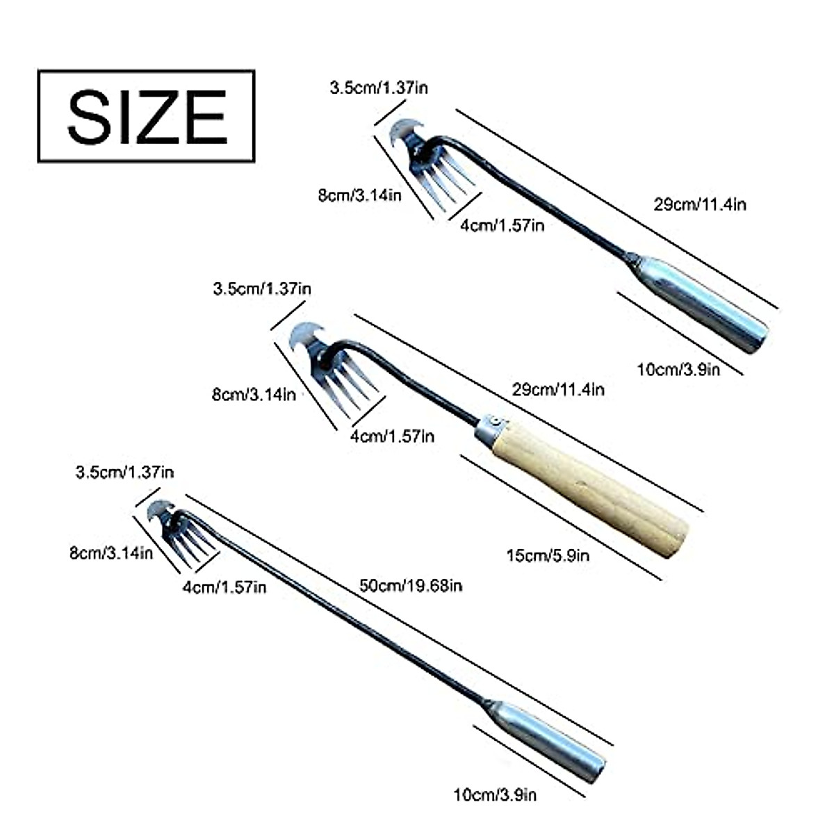 2023 New Weeding Artifact Uprooting Weeding Tool, Manganese Steel Forged Weed Puller 4 Teeth Dual Purpose Weeder, High Strength Hand Remover Tool for Garden (B)