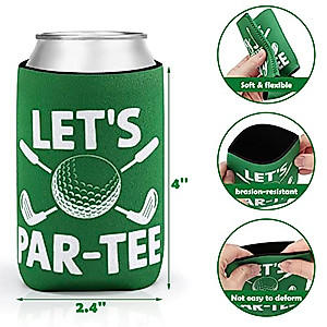 CiyvoLyeen Golf Beer Can Cooler, Bachelor Party Can Sleeves Neoprene Insulator Drink Glasses Cup Holders for Golfer Gifts Wedding Outdoor Activities Supplies Let’s Par-Tee 6PCS