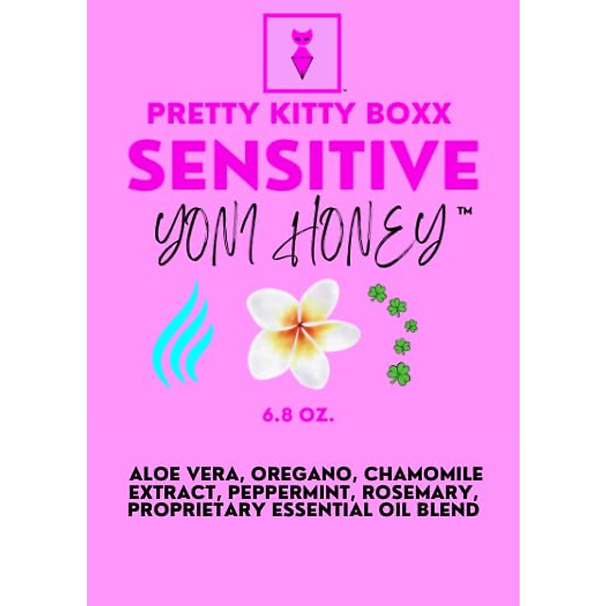 Pretty Kitty Boxx, Ph Balanced Daily Feminine Wash, Aloe Vera, Oregano, Chamomile Extract, Peppermint, Rosemary, 6.8, Fl Oz, (Pack Of 1) White