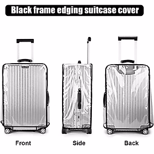 T Tersely Clear PVC Suitcase Cover Protectors 20/24/26/28/30 Inch Suitcase Covers for Luggage - Waterproof Dustproof and Anti-Scratch 20-30 Inch Luggage Cover (20inch)