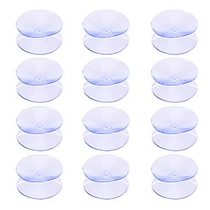 NUOBESTY Mirror Sucker Pads Transparent Double-Sided Cups PVC Plastic Clear Suction Rubber Pads for Glass Silicone Suckers Without Hooks 12 Pcs 10 x 30mm (Transparent)