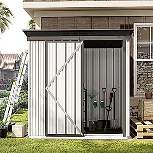 WIILAYOK 5 X 3 FT Storage Shed, Outdoor Metal Garden Shed with Lockable Door, Waterproof Tool Shed for Yard, Patio, Lawn