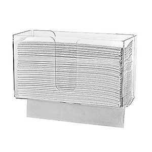 Alpine Industries Acrylic Wall-Mounted Paper Towel Dispenser - Single or Multiple Towel Retrieval - Bi Fold and C Fold (Clear)