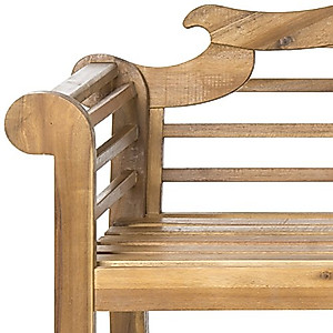 Safavieh Patio Collection Felicity Adirondack Acacia Wood Bench, Natural