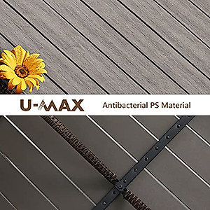 U-MAX Wicker Outdoor Dining Table, 54” Metal Frame Table for Patio Furniture or Indoor (Brown)