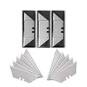 30 Pack Utility Knife Blades, SK5 Steel Heavy Duty Box Cutter Replacement Blades with Plastic Case, Standard Size Razor Blades for Most Standard Utility Knives