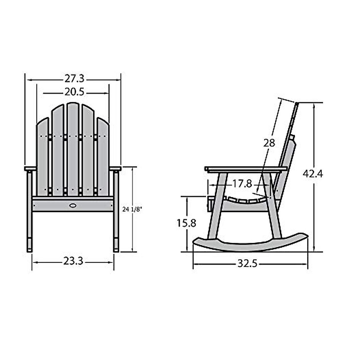 highwood Classic Westport Garden Rocking Chair, Rustic Red