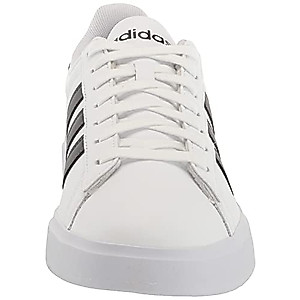 adidas Men's Grand Court 2.0 Tennis Shoe, FTWR White/Core Black/FTWR White, 9.5