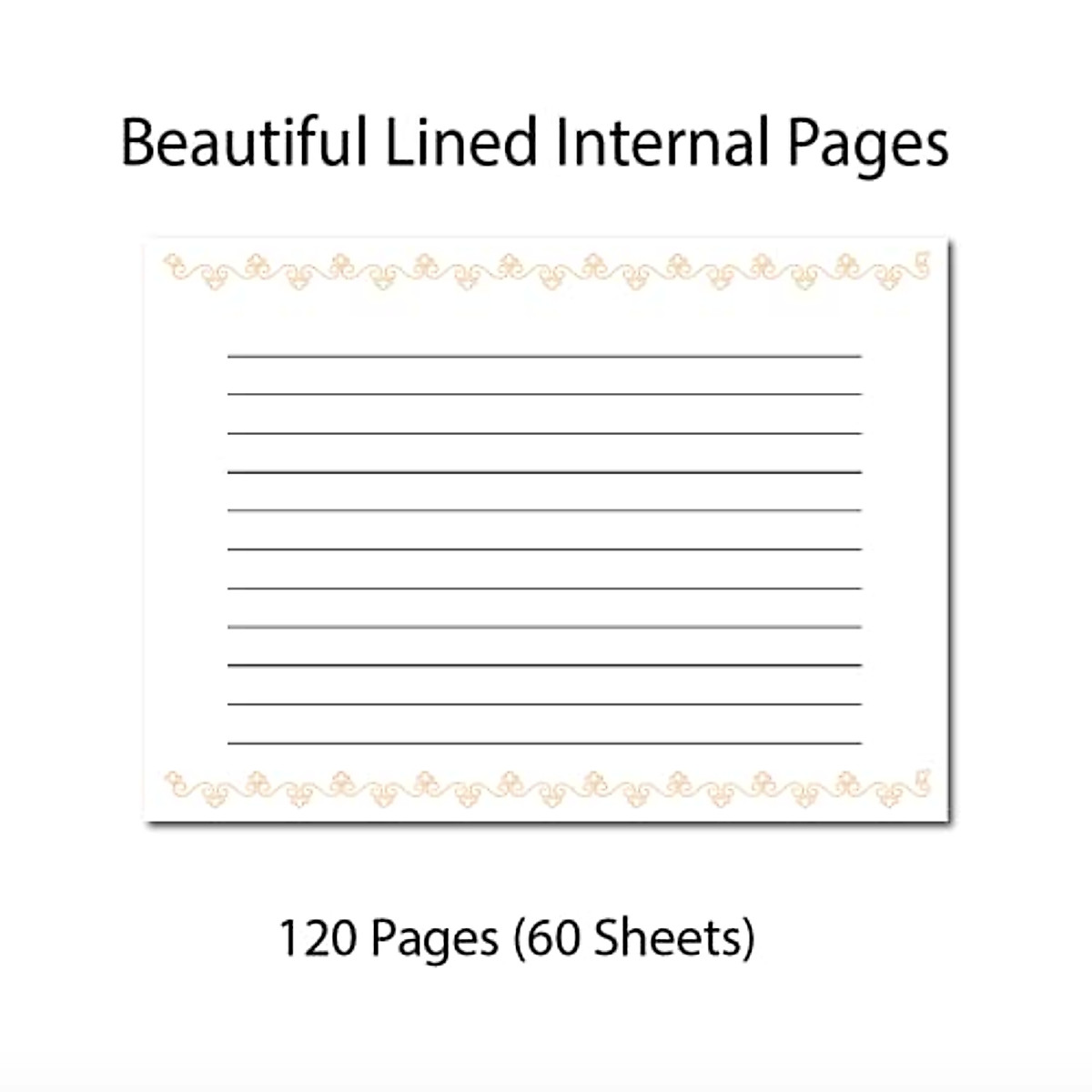 Avamie Wedding Guest Book, 120 Lined Pages Guest Sign-in Book Guest Registry Guestbook Planner, White Cover With Gold Foil and Greenery Design, Gold Gilded Edges and Gold Ribbon, 7x9 inches, Hardbound