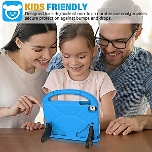 SUPLIK Kids Case for iPad Mini 4/5 (7.9"), Built-in Screen Protector Durable Shockproof Protective Cover with Handle Stand for 7.9 inch Apple iPad Mini 4th/5th Generation, Blue