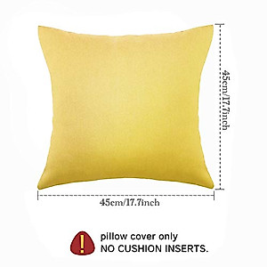 4 Pack Decorative Outdoor Waterproof Throw Pillow Covers, Square Patio Balcony Garden Waterproof Cushion Case, PU Coating Pillow Shell for Couch, Bed, Patio, Sofa, Tent,18 x 18 Inch (Multi Color)