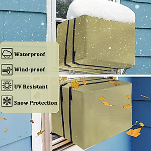 Capride Window Air Conditioner Cover for Outside Units Winter AC Unit Cover with Anti-Slip Adjustable Straps Waterproof 600D Ac Cover (25.5" W x 17" H x 21" D)