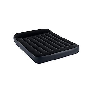INTEX 64147ED Dura-Beam Standard Pillow Rest Air Mattress: Fiber-Tech – Full Size – Built-in Electric Pump – 10in Bed Height – 600lb Weight Capacity