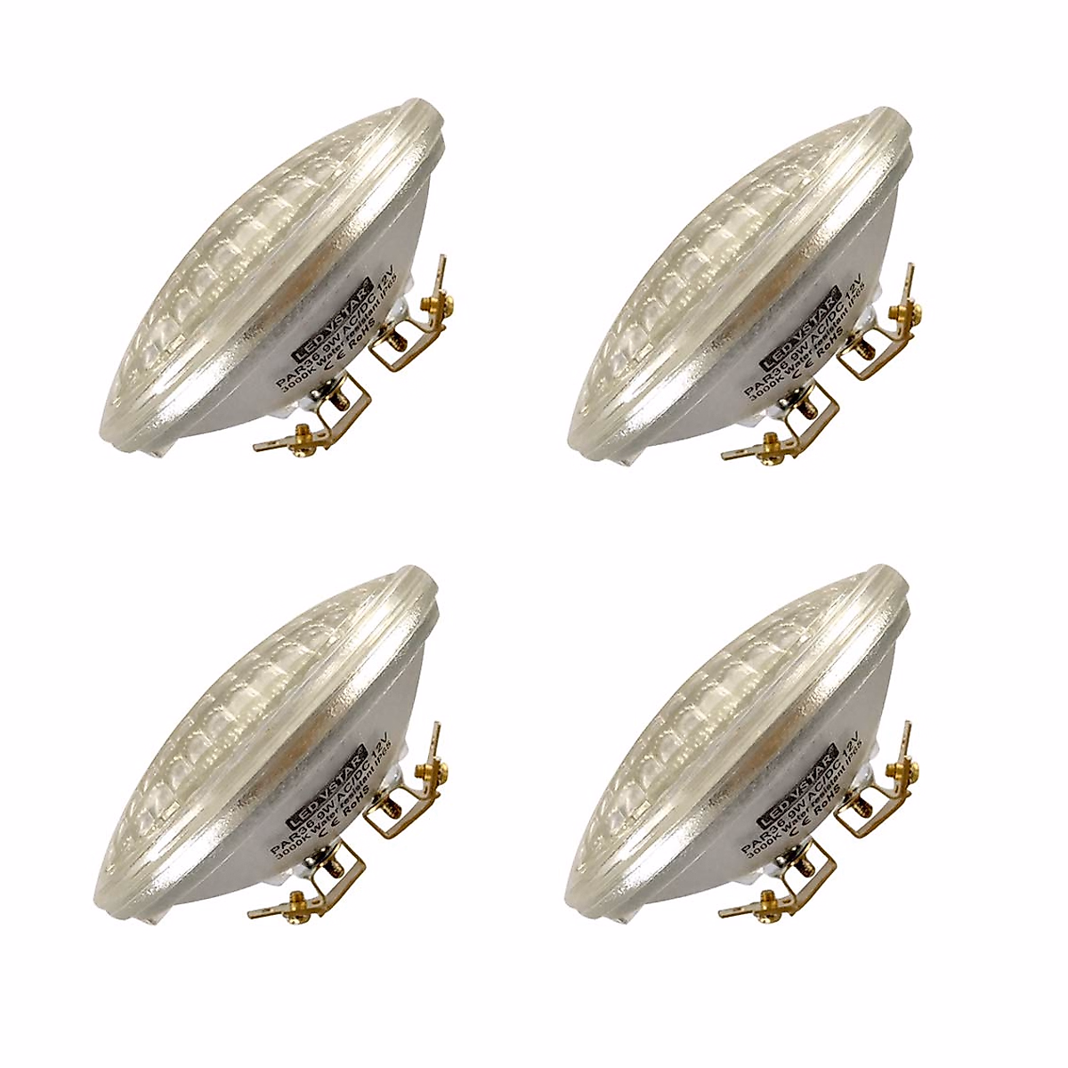 Vstar LED PAR36 9W (Eq to 50W Halogen) 12V AC/DC Lamp Landscape Waterproof (4 Pack-Warm White)