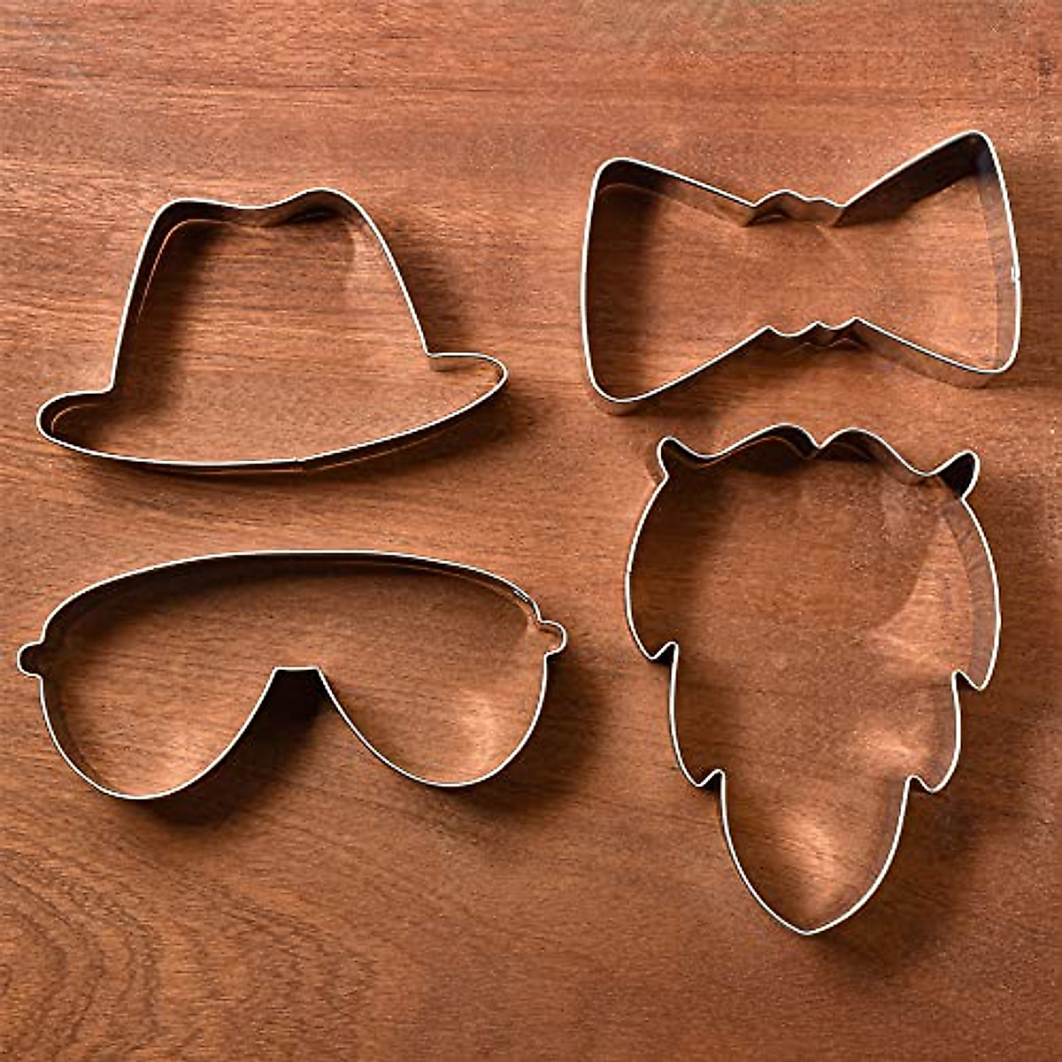 KENIAO Cool Dad Cookie Cutter Set Father's Day, 4 Pcs, Stainless Steel