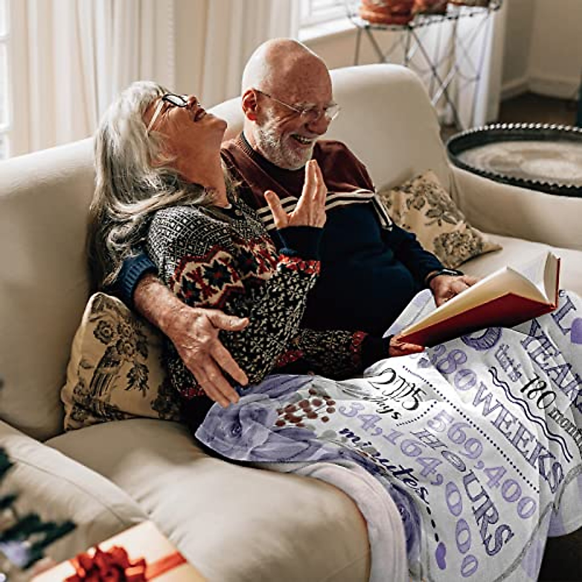 65th Birthday Gifts for Women, Gifts for 65 Year Old Womens Blanket, 65th Birthday Decorations Gifts Ideas for Her Wife Sister Mom Grandmother Friends, Cozy Soft Flannel Throw Blanket 50 X 60 in