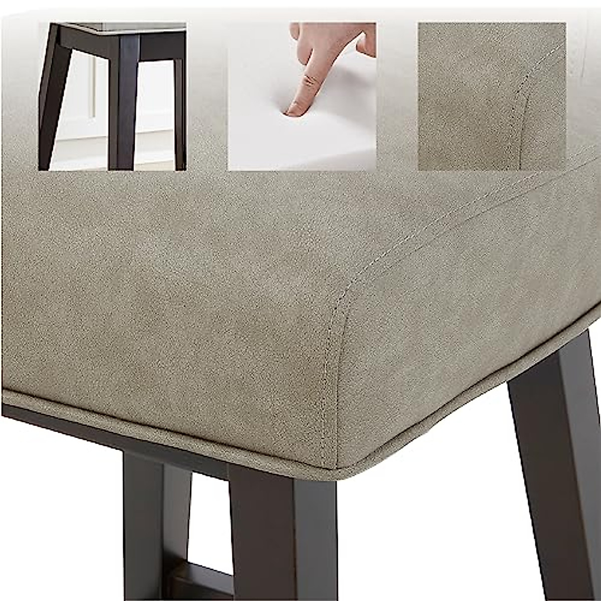 CHITA Modern 26" Counter Height Swivel Barstool Set of 2, Comfortable Faux Leather Swivel Stool, Stone Grey