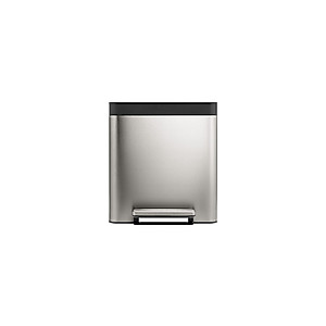 KOHLER 8 Gallon Compact Hands-Free Kitchen Step Can, Trash Can with Foot Pedal, Quiet-Close Lid, Stainless Steel, K-20942-ST