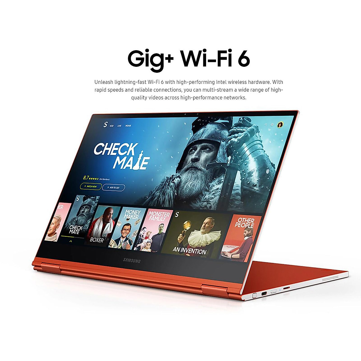 Samsung Galaxy Chromebook Touchscreen Laptop Tablet 360 Convertible| 13.3 4K Display AMOLED| Intel i5-10210U| Wi-Fi6| USB C| Google Chrome| Long Battery Life| Cloth (Red)