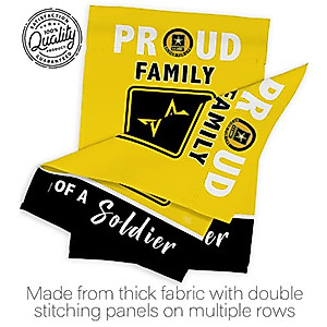 Breeze Decor Proud Family Soldier Garden Flag Armed Forces United State American Military Veteran Retire Official House Decoration Banner Small Yard Gift Double-Sided, Made in USA, Yellow/Black