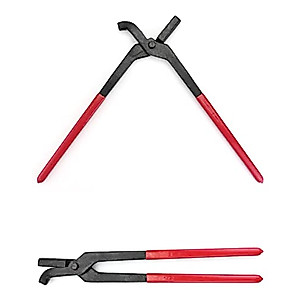 QWORK Horseshoe Pliers, 14" Horseshoe Nails Clincher, Hoof Nail Clincher Care Farrier Tool, Steel, Hoof Nippers, for Trimming Horse Hooves, 1 Pack