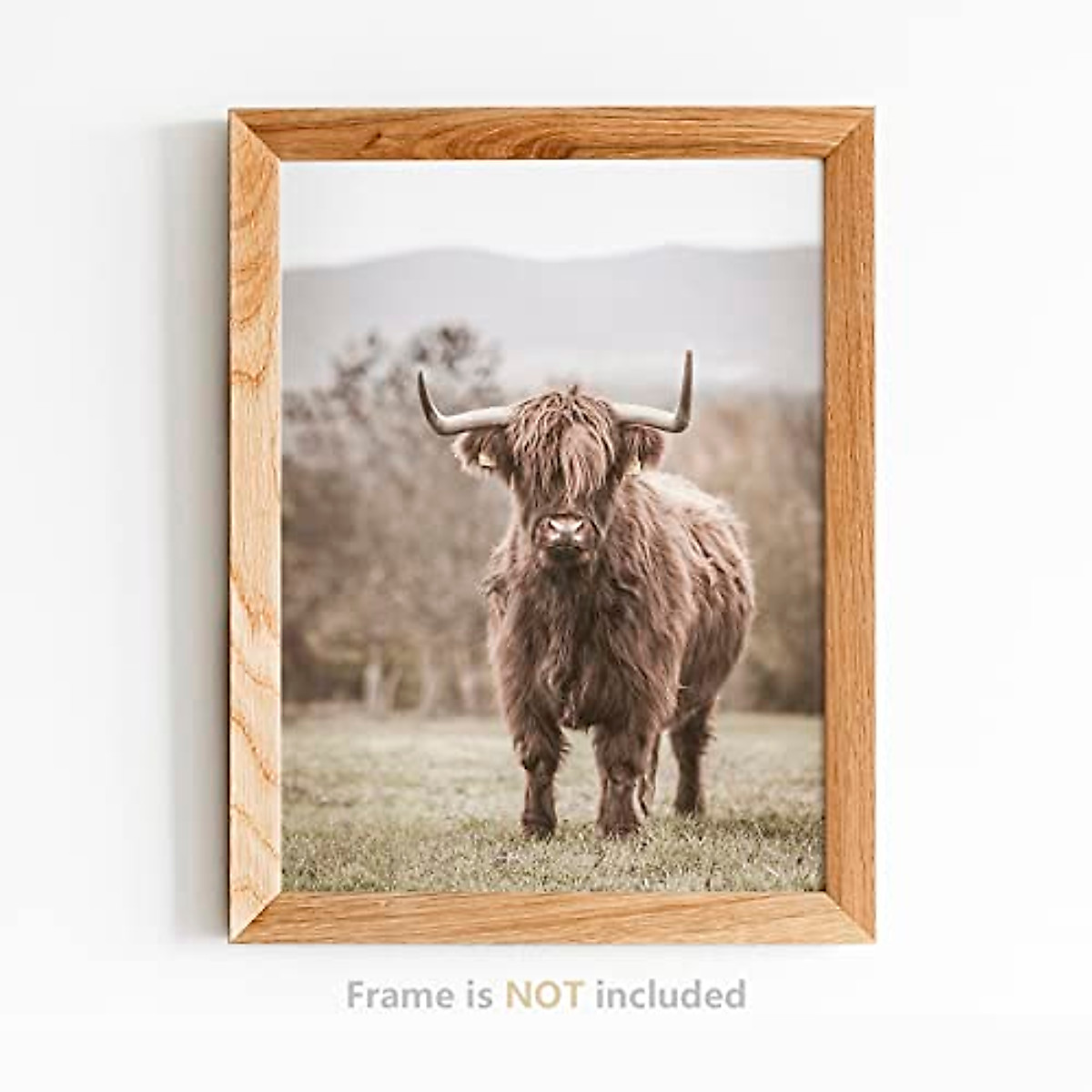 VICBOU Highland Cow Wall Art Highland Cow Decor Farmhouse Wall Decor Farm Animal Cow Print Stuff Rustic Wheat Field Landscape Print Painting for Home Kitchen Bathroom Living Room, 6Pcs, 8x10 Unframed
