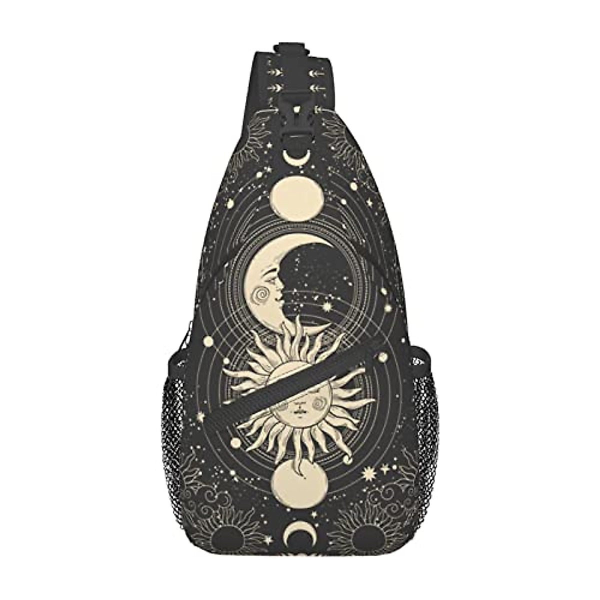 YANGDADA Vintage Sun Moon Stars Sling Bag Crossbody Backpack Sling Backpack Shoulder Bag Casual Daypacks for Women Men Cycling Hiking Travel