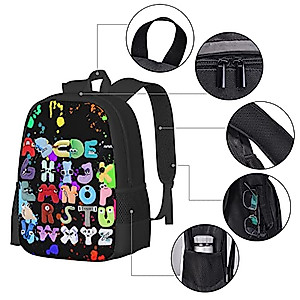 OOIL Alphabet Lore Unisex Cartoon Backpack Travel Bag Teens Game Bag Casual Backpack